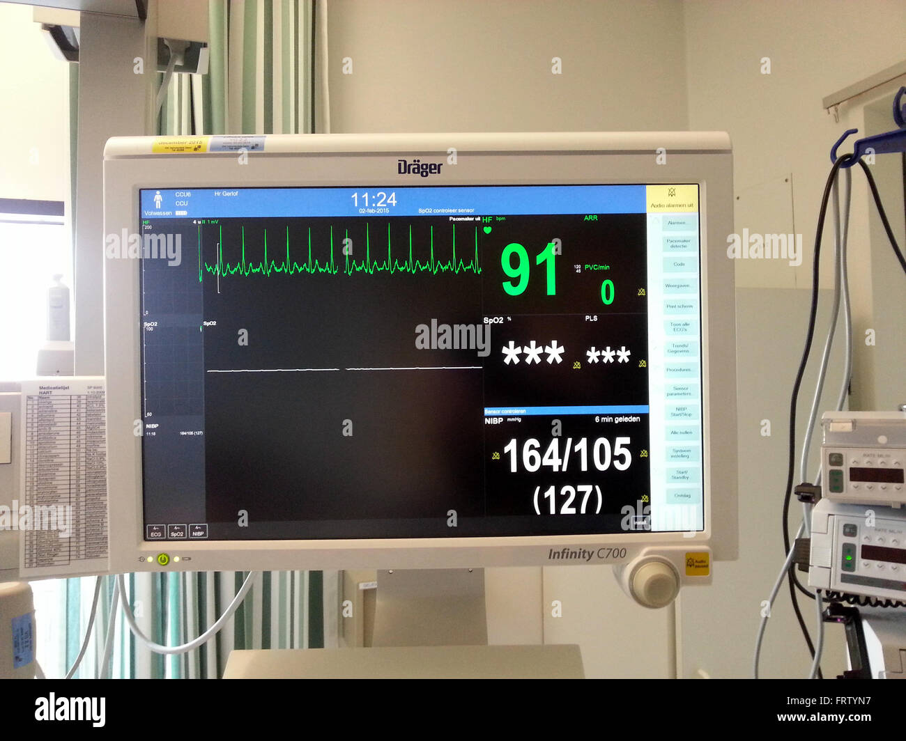 The Drager Infinity C700 heart monitor, a medical device used for ...