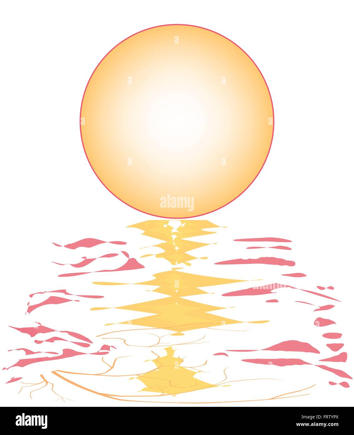 The noon day sun with haze and reflections all over a white background ...