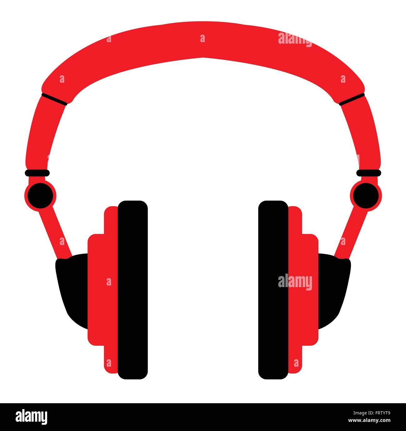 A pair of red audio headphones over a white background Stock Vector ...