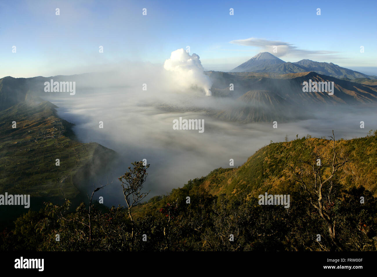 Indonesia, Java, Volcanos Bromo, Batok and Semeru Stock Photo - Alamy