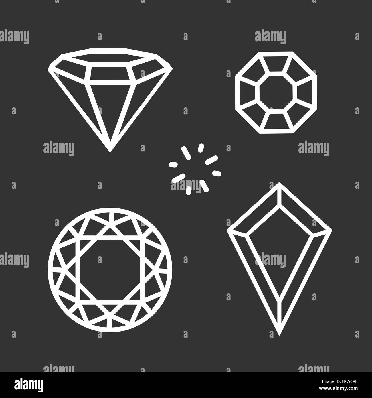 Set diamond symbol vector Stock Vector Image & Art - Alamy