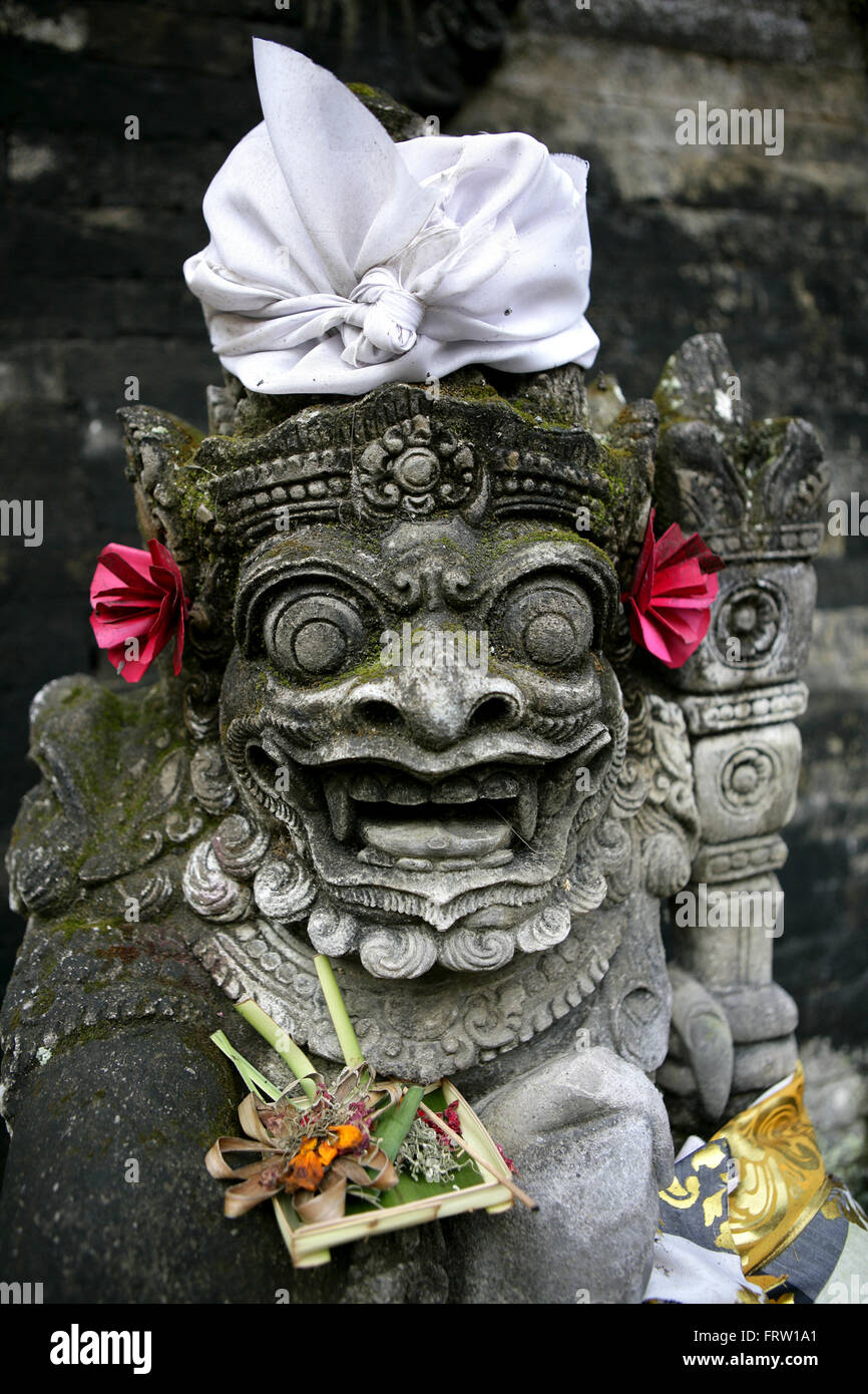 Indonesia, Bali, Ubud, stone carving on building at Neka Art Musuem ...