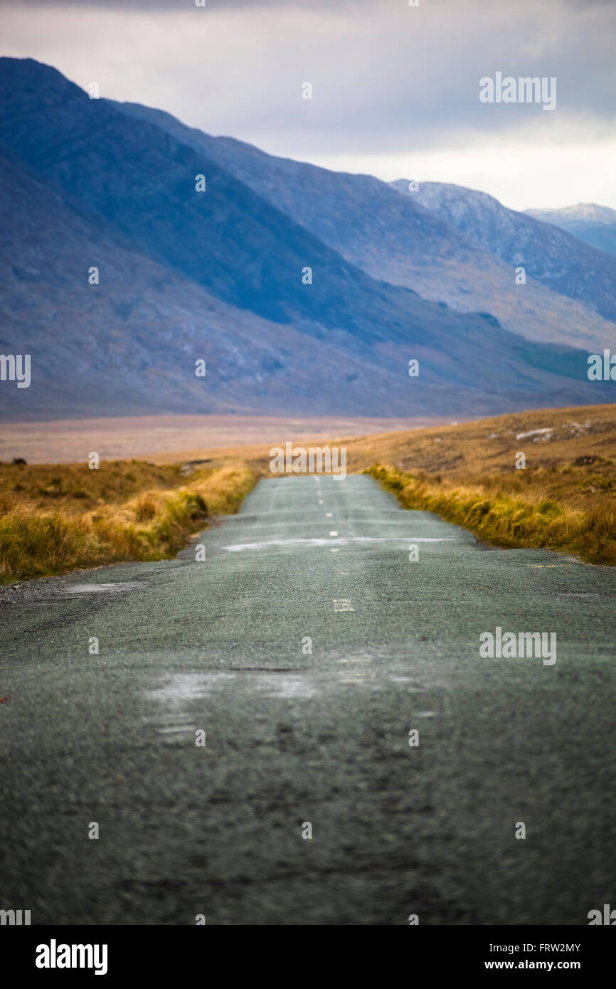 Ireland, Country road in Connemara Stock Photo - Alamy