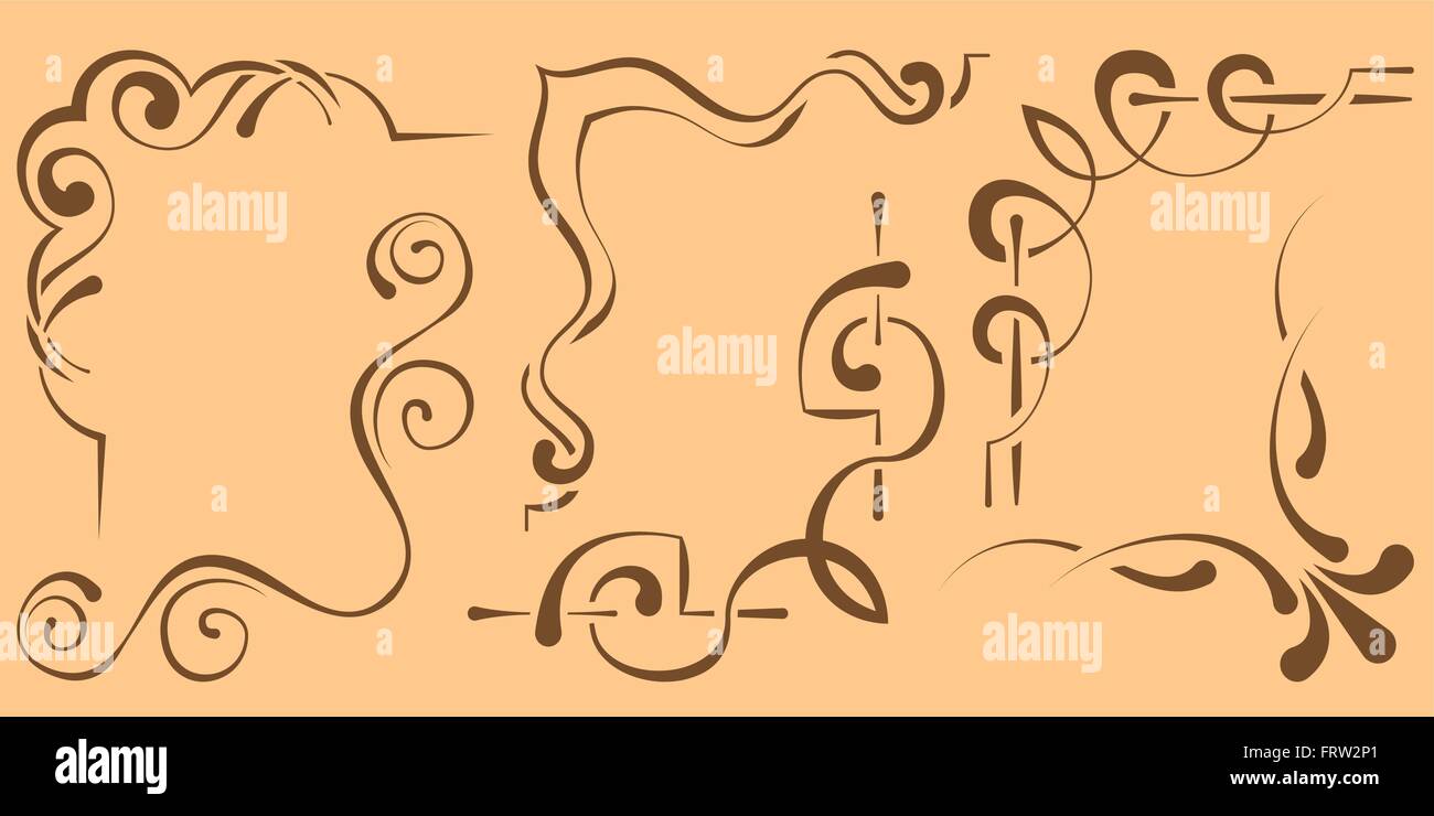 Vector set of beautiful corners for design. Six elements Stock Vector ...