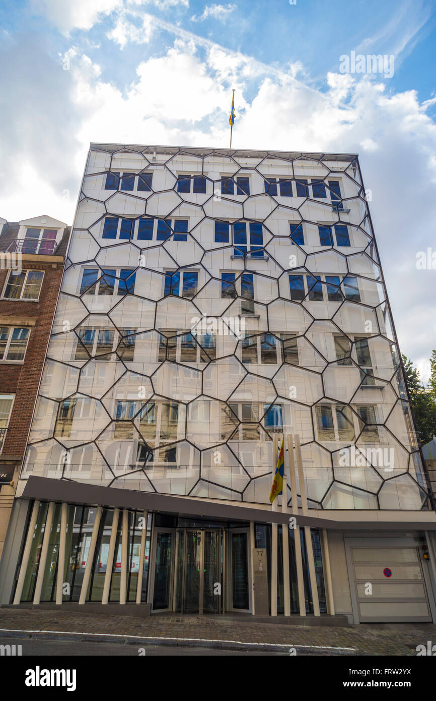 Modern residential building in famous Sablon area of Brussels downtown ...