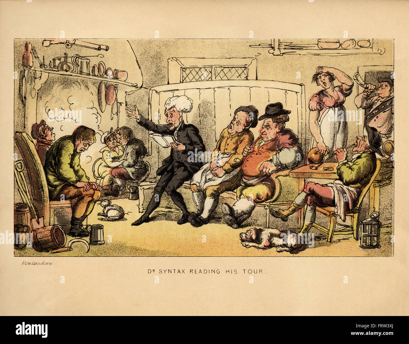 Humorous vintage colour illustration by Thomas Rowlandson (1756-1827 ...
