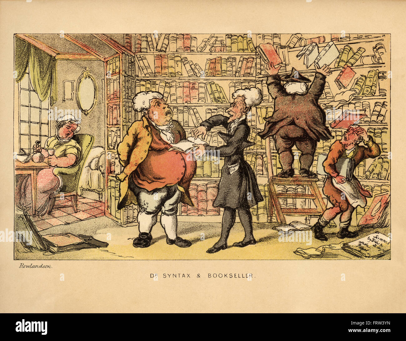 Humorous vintage colour illustration by Thomas Rowlandson (1756-1827 ...