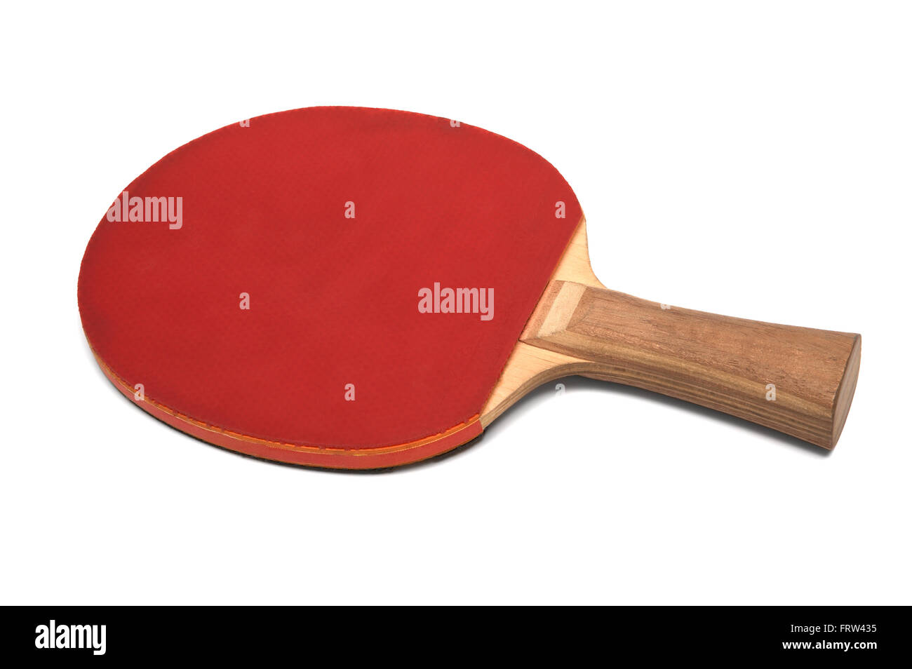 Red racket for ping-pong on a white background Stock Photo - Alamy
