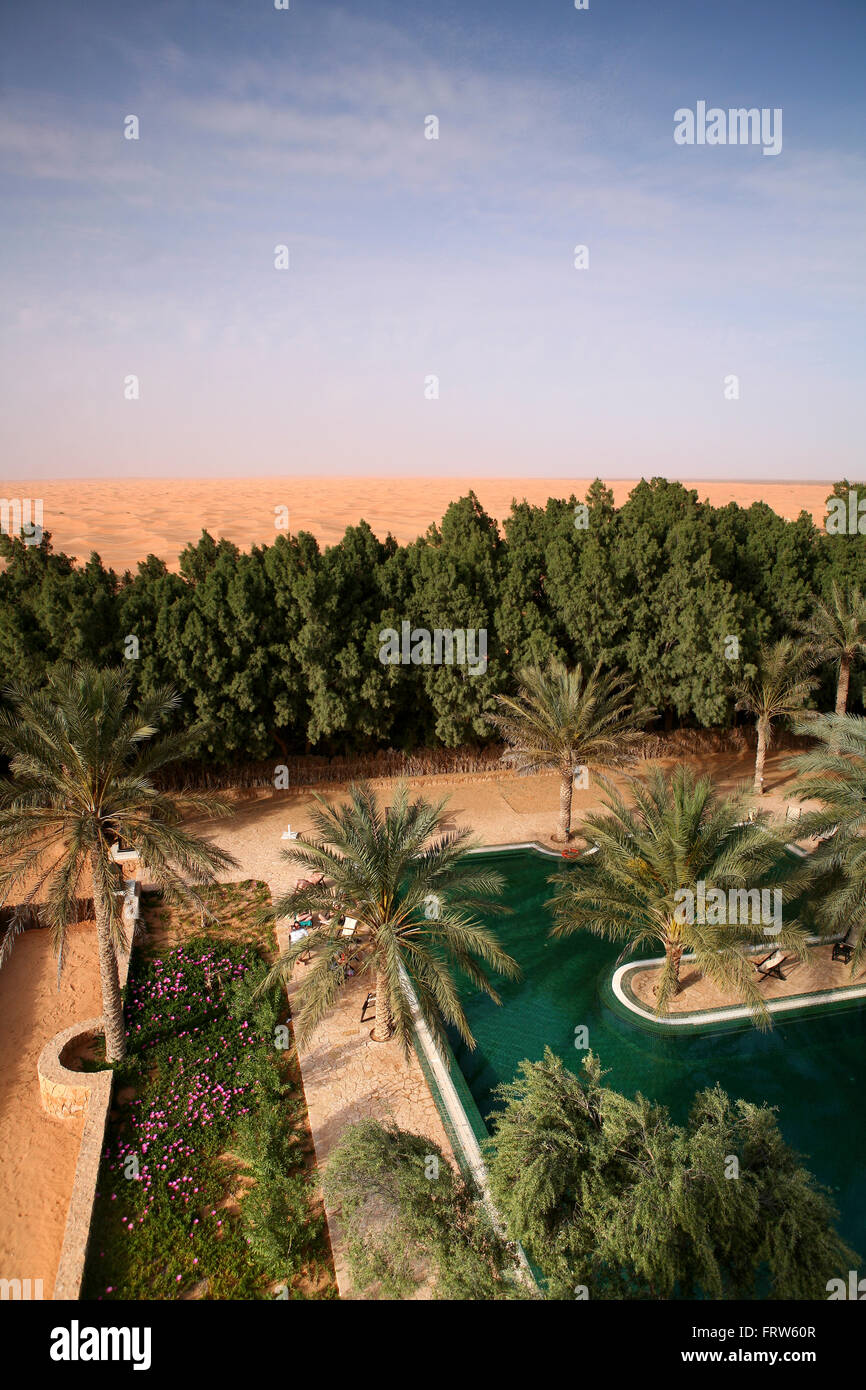 Tunisia, Grand Erg Oriental, oasis of Ksar Ghilane at Sahara Stock ...