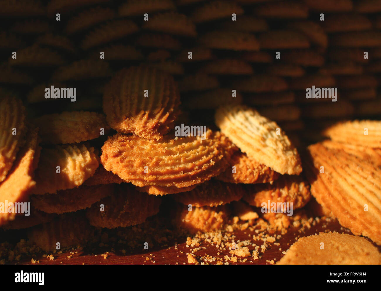 stock of cookies for background and texture Stock Photo - Alamy