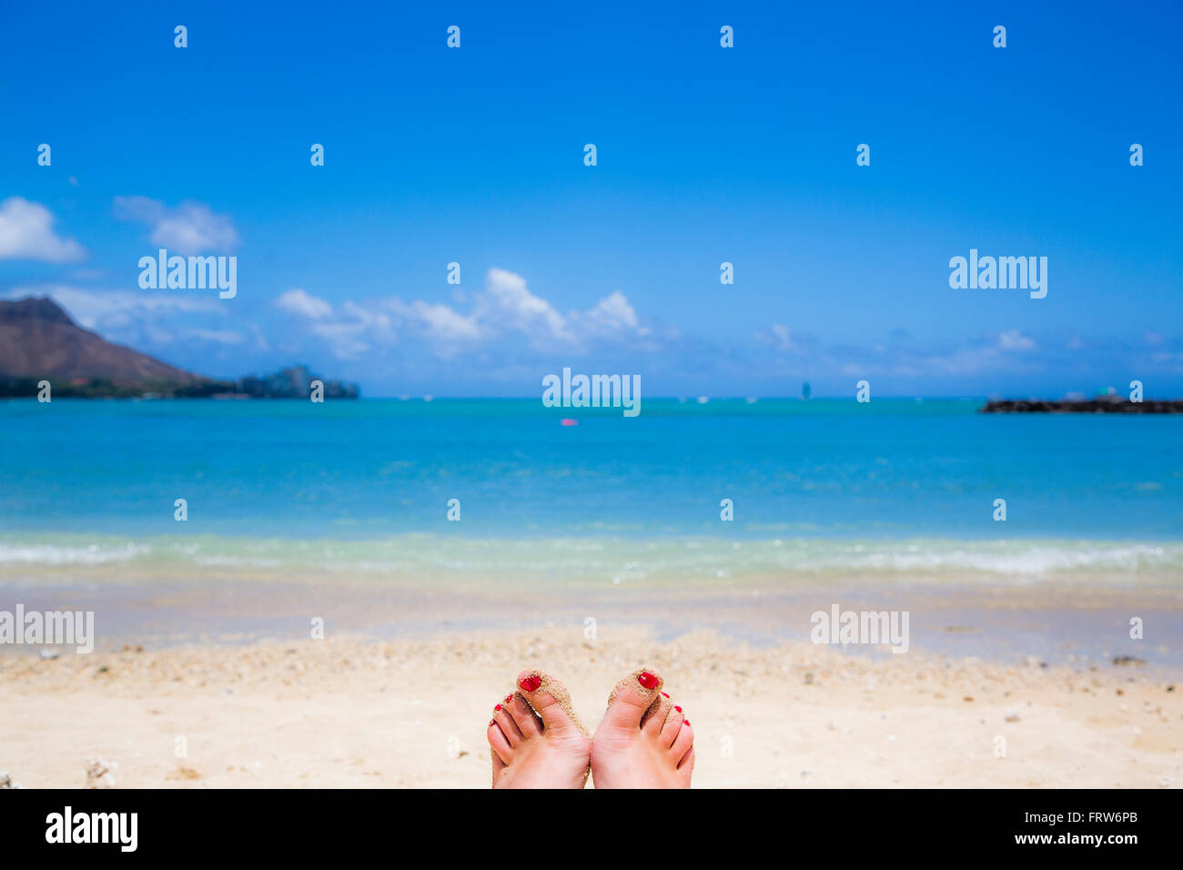 USA, Hawaii, Oahu, Toe tips at Wakiki beach Stock Photo - Alamy