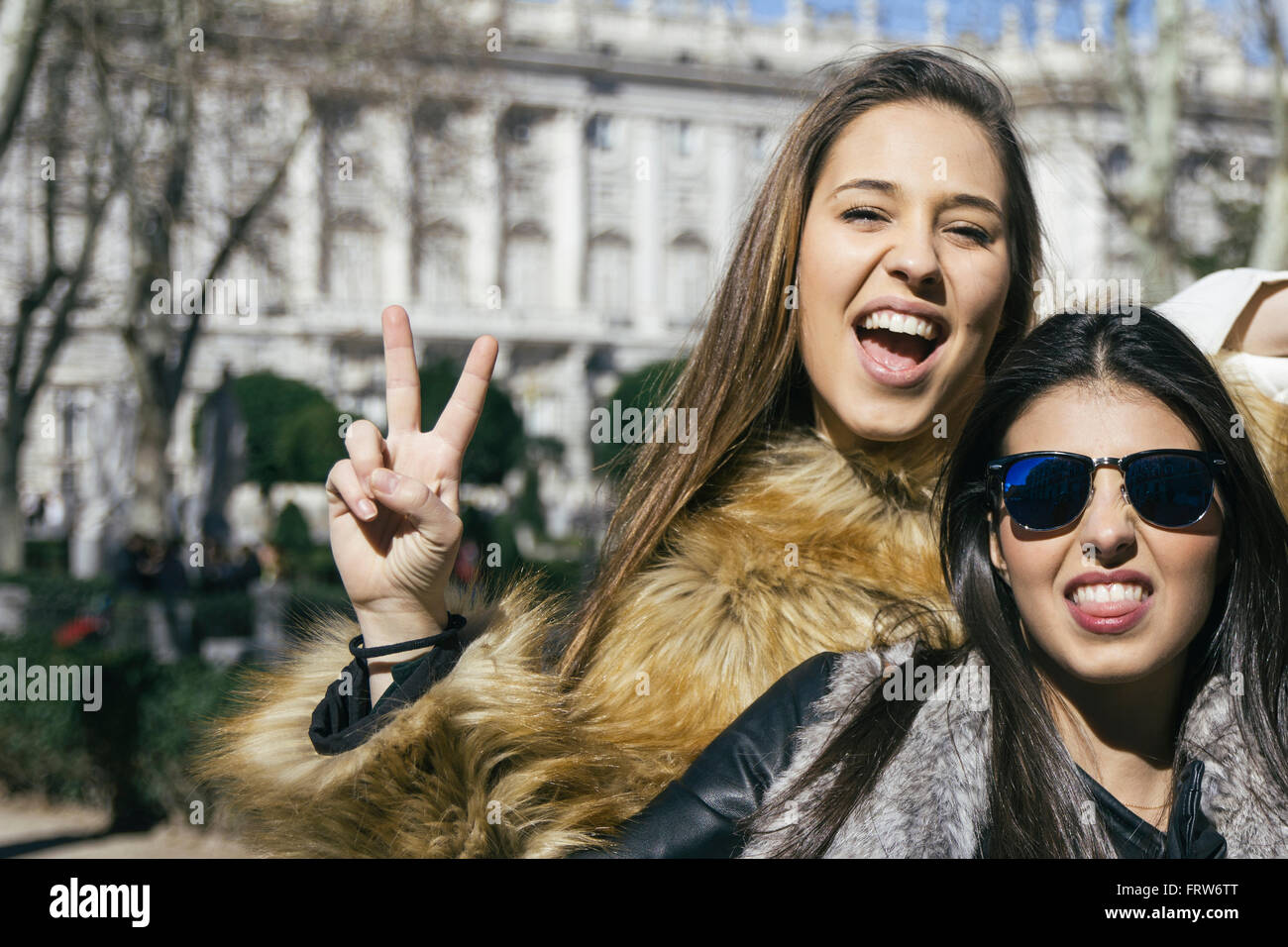 Two women posing in front royal hi-res stock photography and images - Alamy