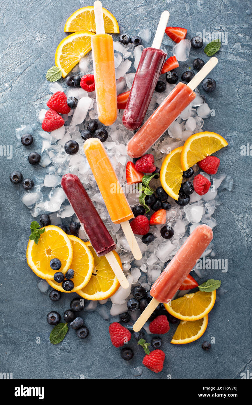Blueberry ice cream popsicles hi-res stock photography and images - Alamy