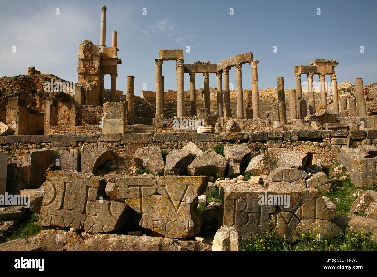 Tunisia, Beja Governorate, Roman ruin of Dougga Stock Photo: 100745275 ...