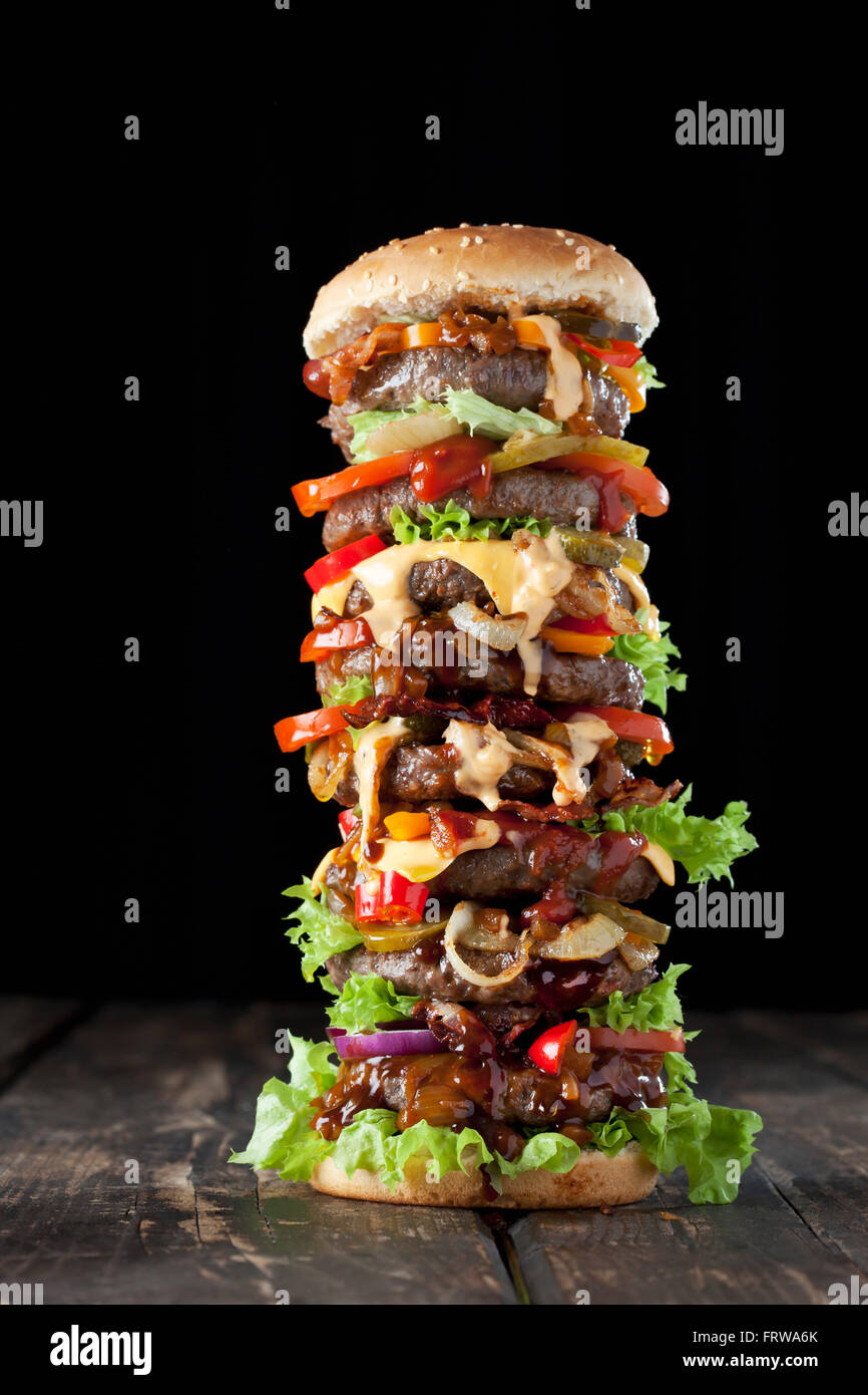 Extra large hamburger Stock Photo - Alamy