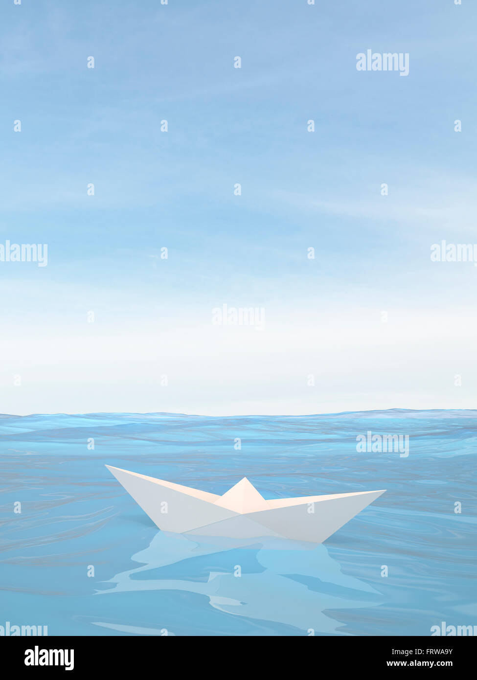 Little paper boat on water Stock Photo - Alamy