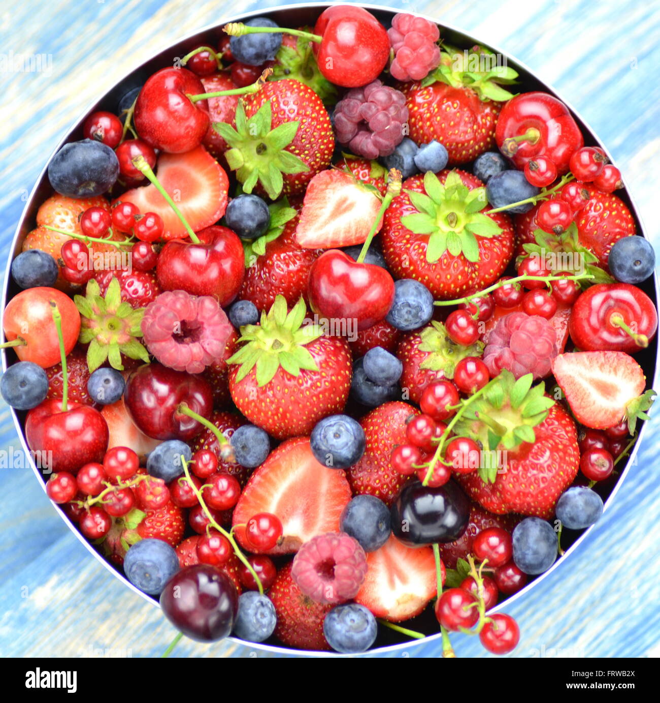 variety of soft fruits, strawberries, raspberries, cherries ...