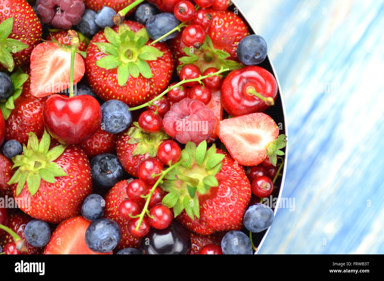 variety of soft fruits, strawberries, raspberries, cherries ...