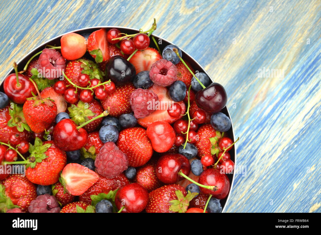 variety of soft fruits, strawberries, raspberries, cherries ...
