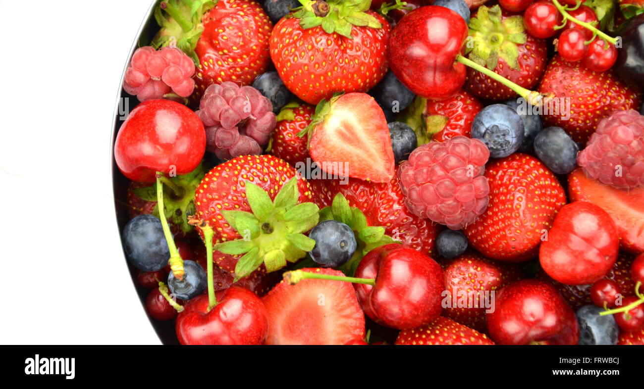 variety of soft fruits, strawberries, raspberries, cherries ...