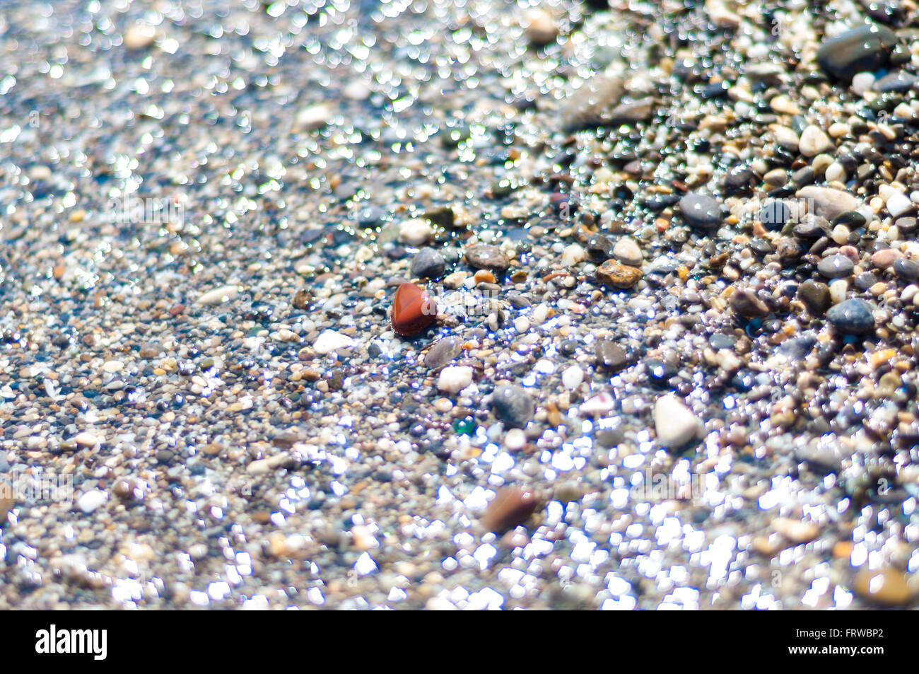 Beautiful beach and shells pebbles on Black Sea with lens bokeh Stock ...