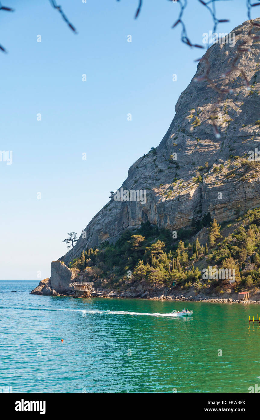 Mountain Eagle (Orel in Ukrainian) and the bay of Novyi Svit (Crimea ...