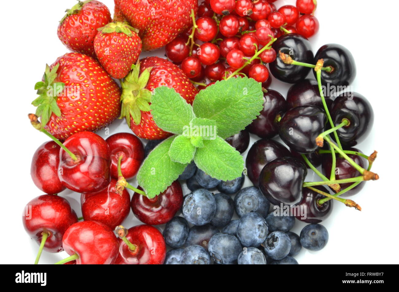 variety of soft fruits, strawberries, raspberries, cherries ...