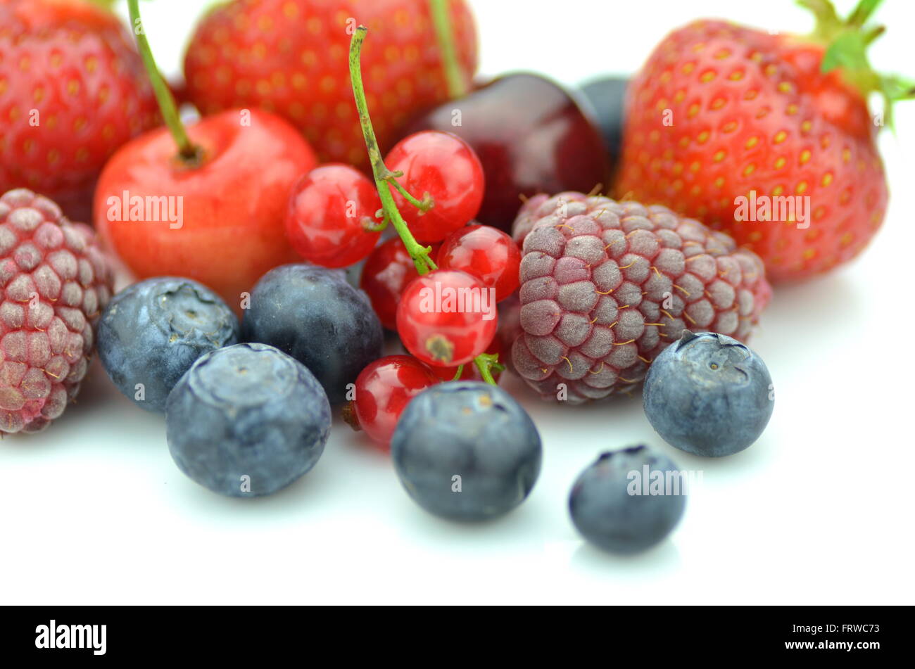 variety of soft fruits, strawberries, raspberries, cherries ...