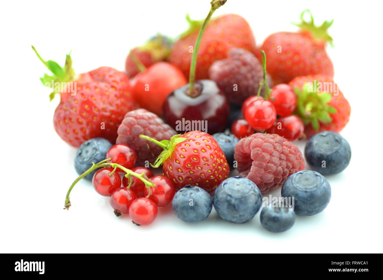 variety of soft fruits, strawberries, raspberries, cherries ...