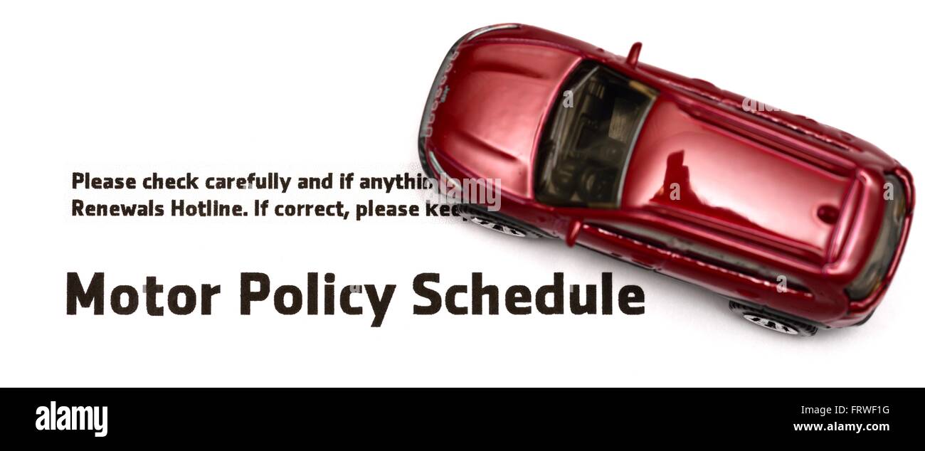 Motor policy schedule hi-res stock photography and images - Alamy