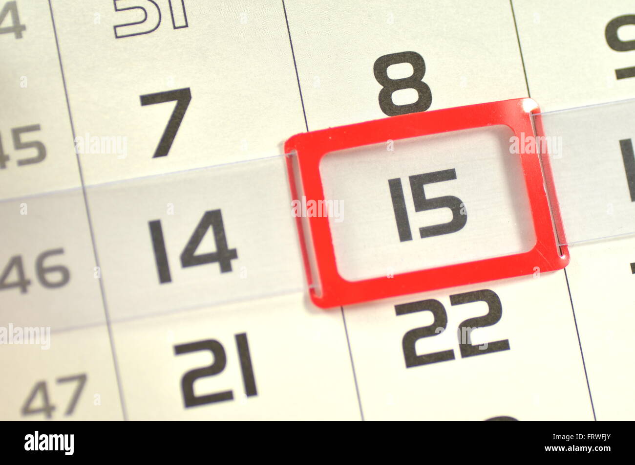 closeup of calendar page Stock Photo - Alamy