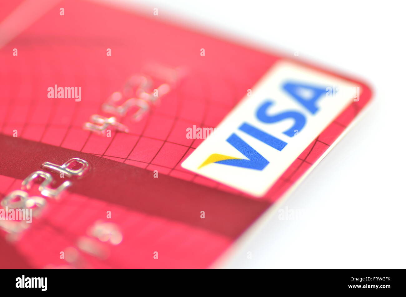 Closeup of VISA credit card isolated on white background Stock Photo ...