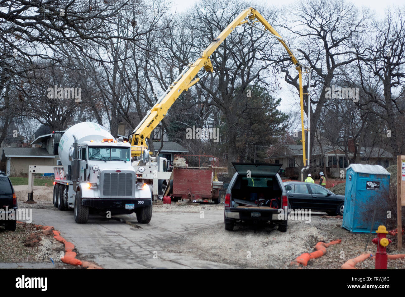 Progress of teardown house working on building basement with concrete ...