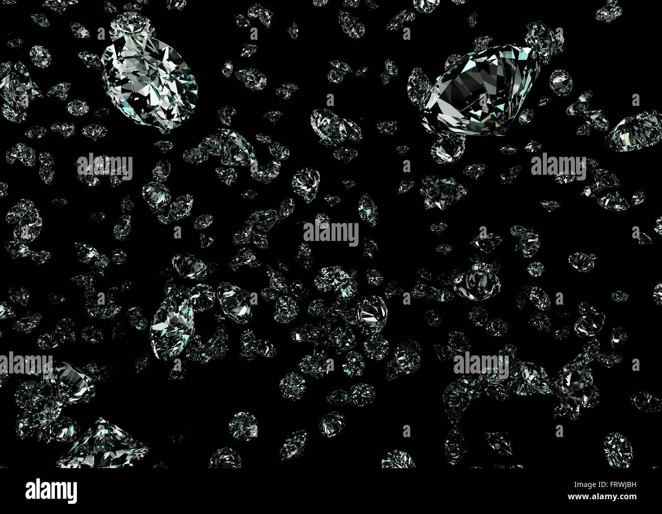Diamonds on black background. Detailed illustration Stock Photo - Alamy