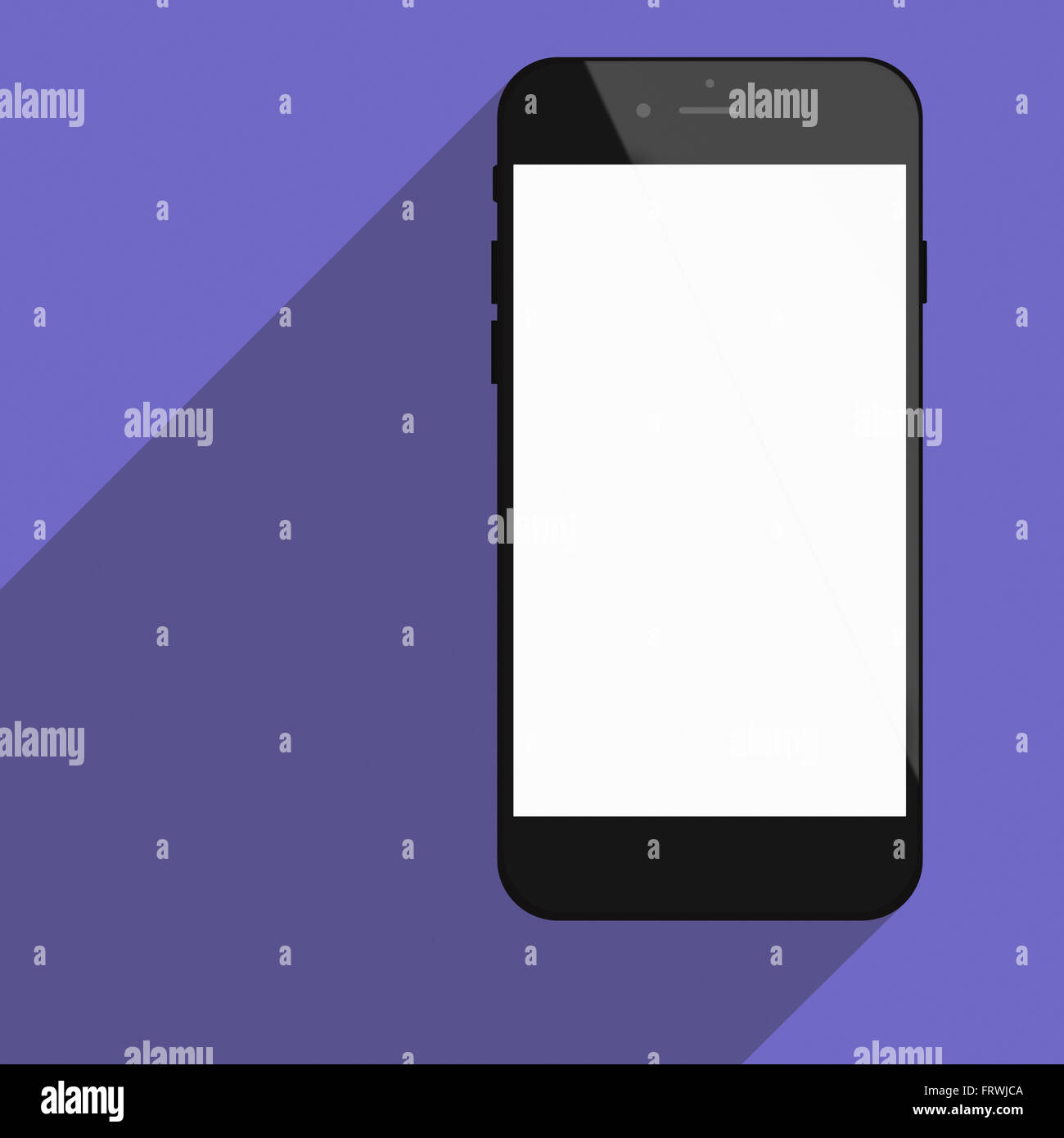 Realistic mobile phone touch screen smartphone with blank screen and ...