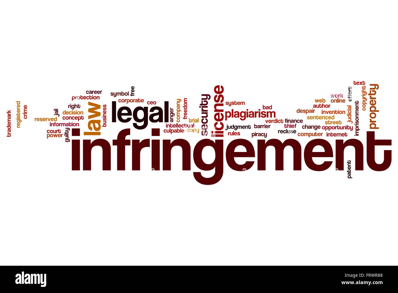 Infringement word cloud Stock Photo - Alamy