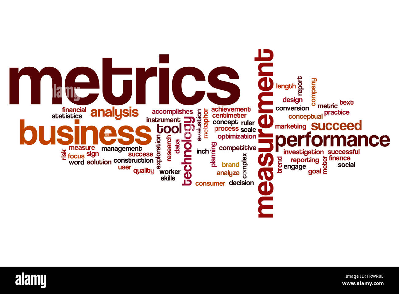 Metrics word cloud Stock Photo - Alamy