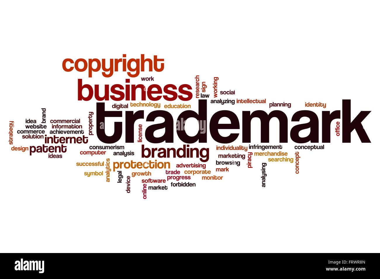 Trademark word cloud Stock Photo - Alamy