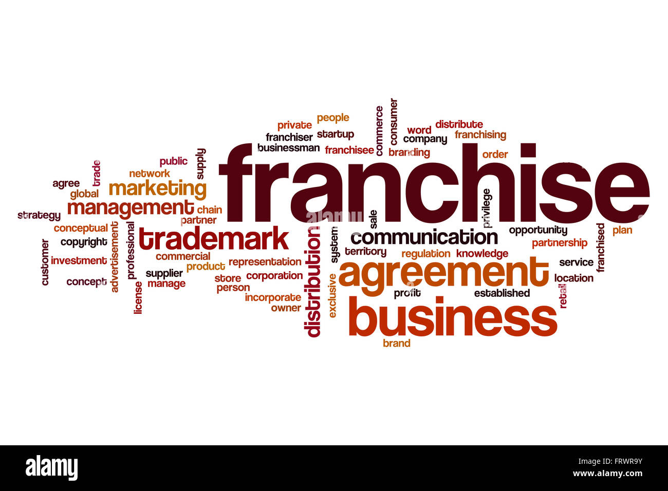 Franchise word cloud Stock Photo - Alamy