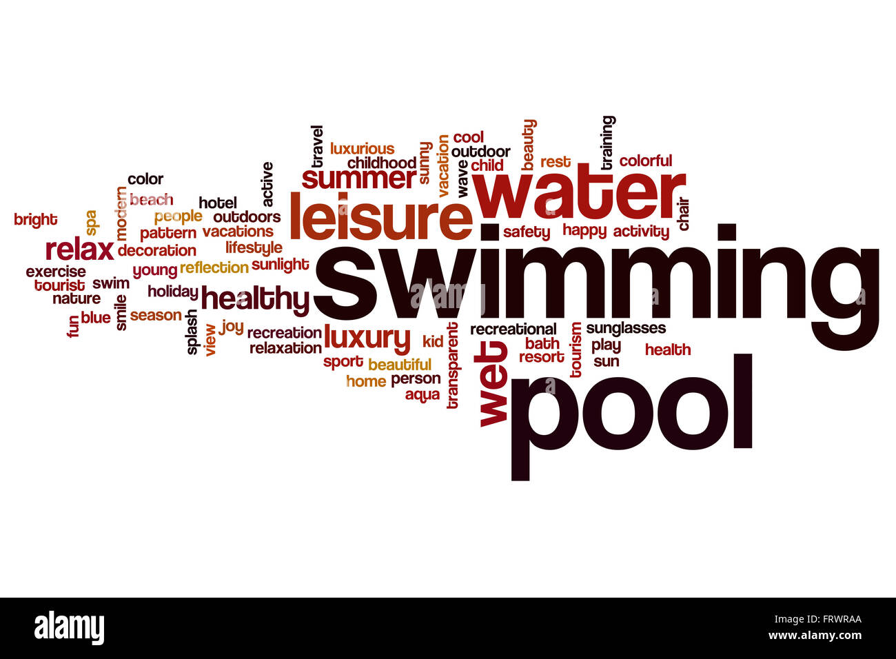 Swimming pool word cloud Stock Photo - Alamy
