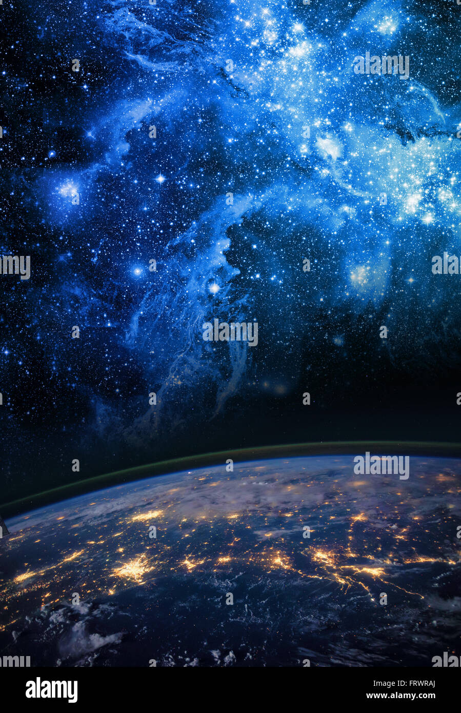 Earth and galaxy. Elements of this image furnished by NASA Stock Photo ...