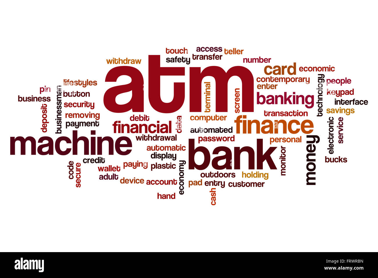 ATM word cloud Stock Photo - Alamy