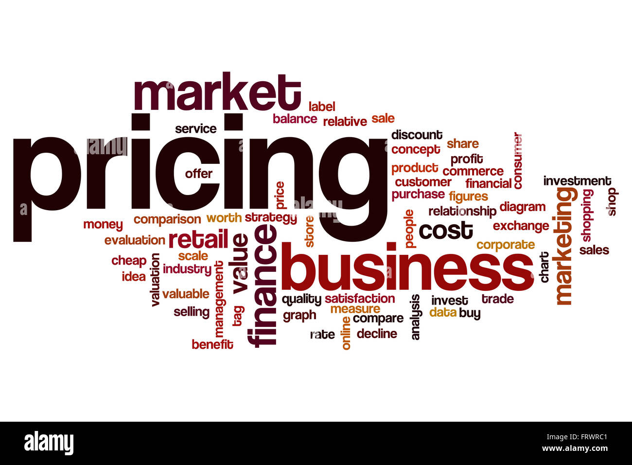Pricing word cloud Stock Photo - Alamy