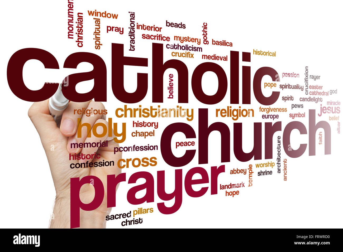 Catholic church word cloud concept hi-res stock photography and images ...