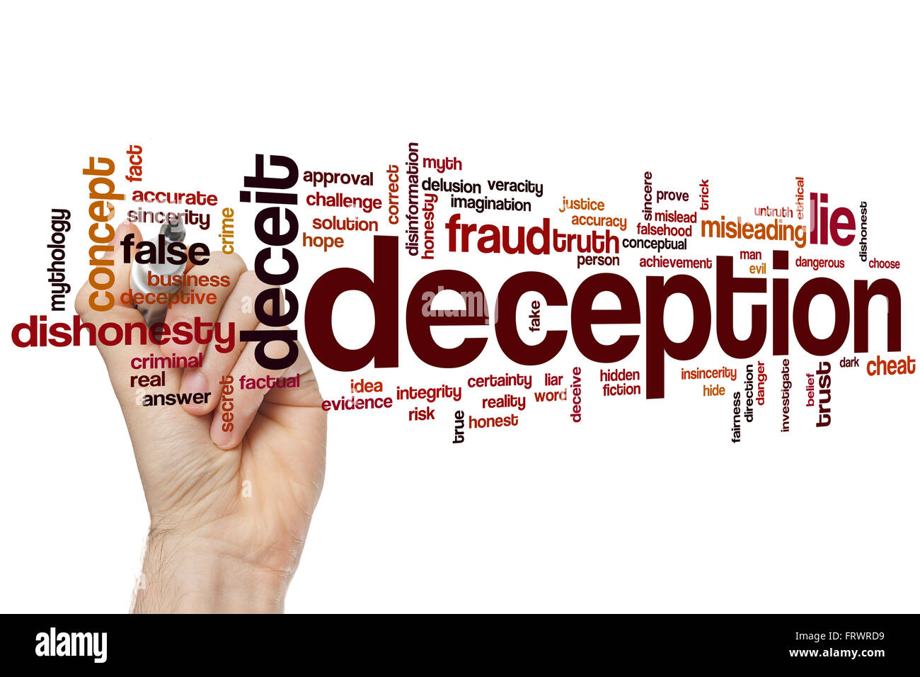 Deception word cloud concept hi-res stock photography and images - Alamy