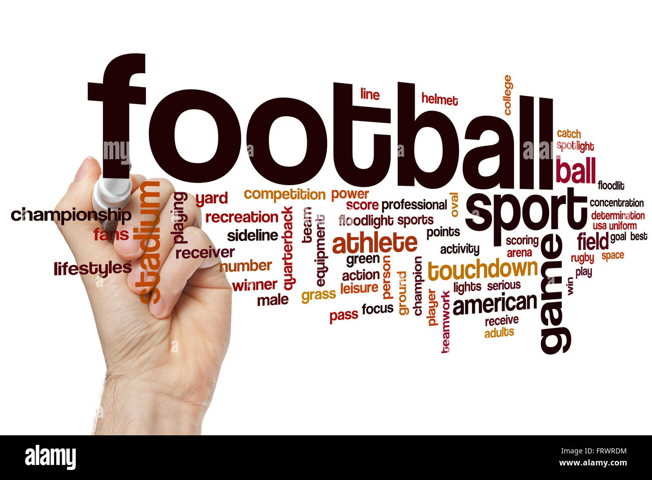 Football word cloud concept Stock Photo - Alamy