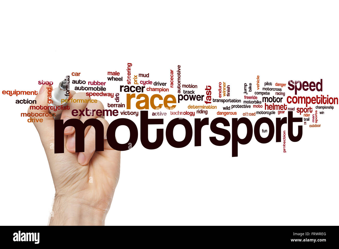 Motorsport word cloud concept Stock Photo - Alamy