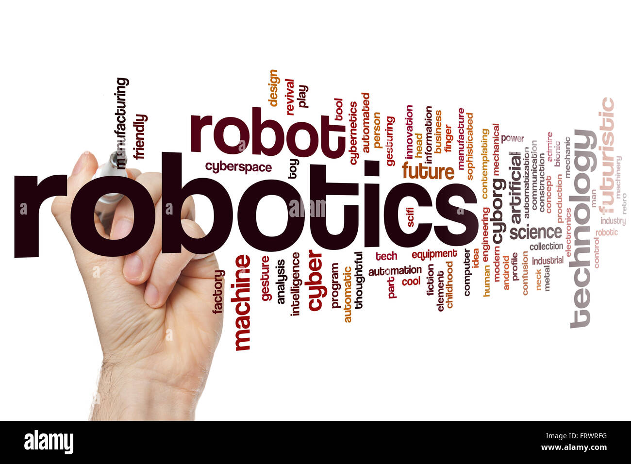 Robotics word cloud concept Stock Photo - Alamy