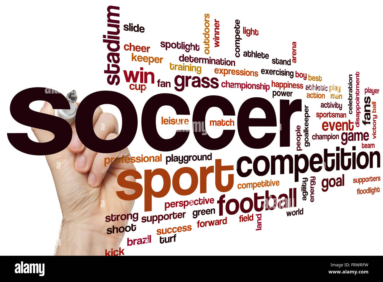 Soccer word cloud concept Stock Photo - Alamy
