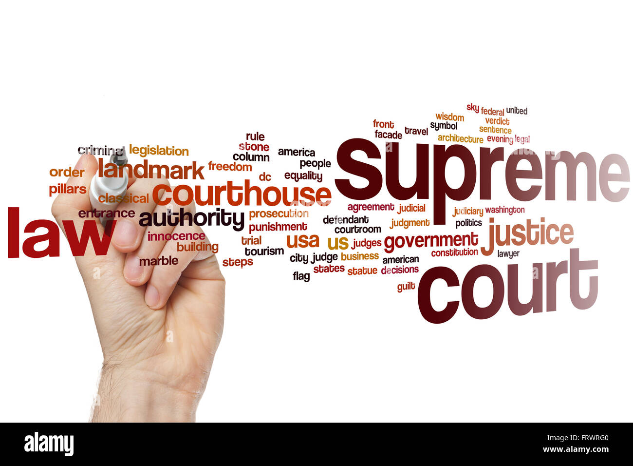 Supreme court word cloud concept Stock Photo - Alamy
